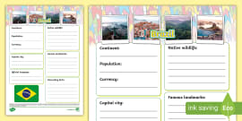 Brazil Fact File Template (Teacher-Made) - Twinkl