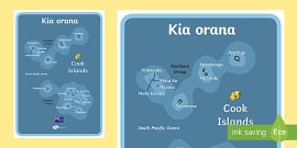 Cook Islands Basic Greetings A4 Display Poster Te Reo Māori/English