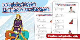 Intermediate Phase - Maths - 3-Digit by 1-Digit Multiplication - Worksheet