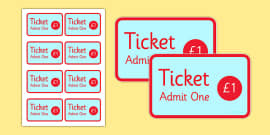 Summer School Fair Editable Ticket (teacher made)