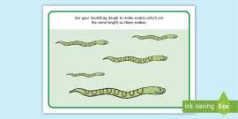 Snakes of Varying Lengths Cut Outs (teacher made) - Twinkl