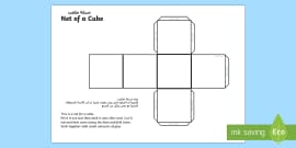 Net of a Cube - Square Box Template (teacher made) - Twinkl