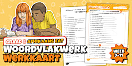Graad 8 Afrikaans EAT Woordvlakwerk Week 1-2 – Werkkaart