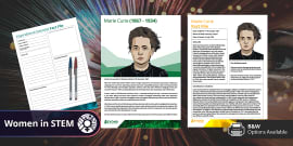 LKS2 Marie Curie Differentiated Reading Comprehension Activity