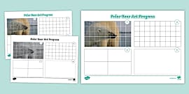 Polar Bear Art Progress Template - Twinkl