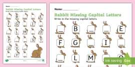 FREE! - Balloon Missing Capital Letters Worksheet - Twinkl