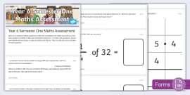 Year Six Semester One Maths Assessment | Year 6 Maths Test