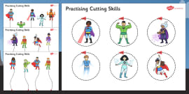 Superhero Themed Cut and Stick Number Ordering Sheets 1-20