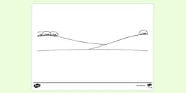 FREE! - Grassy Hill with Trees Colouring Sheet - Printable