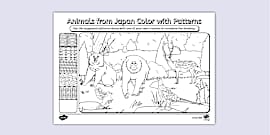 Animals of Japan Coloring Sheet