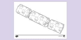 Christmas Cracker Outline (Teacher-Made) - Twinkl