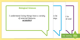 Year 1 Australian Curriculum Science Inquiry Skills: I Can Speech Bubbles