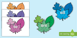 Tricky Words on Individual Autumn Leaves (teacher made)