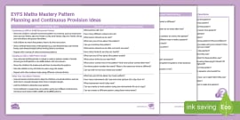 EYFS Maths Mastery Planning Time Activities | Twinkl