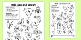 Safari Roll and Colour Worksheet / Worksheets- jungle, animals, safari ...