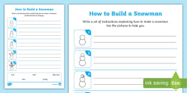 How to Build a Snowman Writing Activity Pack (teacher made)