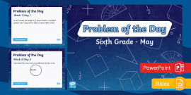 Sixth Grade Math Problem of the Day February PowerPoint