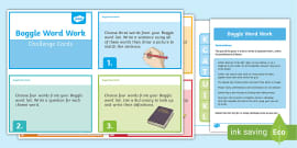 Word Work Boggle Challenge Cards for Year 5/6 | Spelling