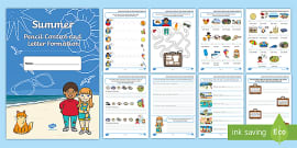 Summer Pencil Control & Letter Formation Handwriting Activity Booklet