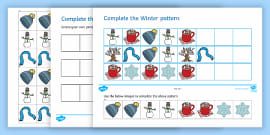 Snowman Scarf Pattern Activity | Twinkl | Winter | EYFS