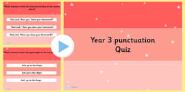 Punctuation Quiz PowerPoint (teacher made)