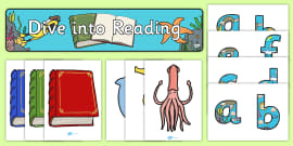 Dive into a Good Book Reading Corner Display Pack - book corner, reading