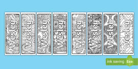 FREE! - Wesley Name Simple Colouring Bookmarks - Twinkl