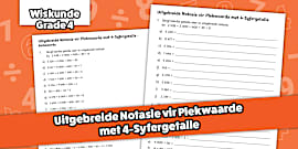 Uitgebreide notasie vir Plekwaarde met vier-syfer getalle