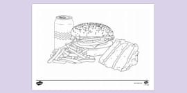 FREE! - Fast Food Colouring Sheet | Colouring Sheets | Twinkl