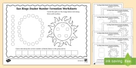 FREE! - Rainbow Bingo Dauber Number Formation Worksheets