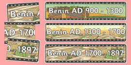 Ancient Africa Timeline Poster - Kingdom of Benin - Twinkl