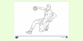 Handball Colouring Sheets (teacher made) - Twinkl