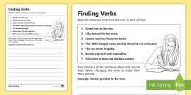 Finding Verbs Worksheet / Worksheet (teacher made)