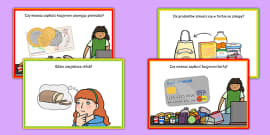 Supermarket Role Play Challenge Cards (teacher made)