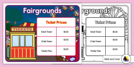 Train Station Dramatic Play Ticket Price List Sign - Twinkl