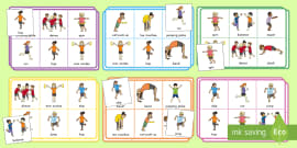 FREE! - 👉 PE Physical Action Word Cards (teacher made)