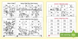 Spring-Themed Place Value Colouring Assessment Sheet Assessment Sheet