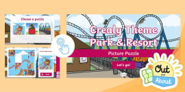 Design a Theme Park Cutting Skills Worksheet - EYFS - Twinkl
