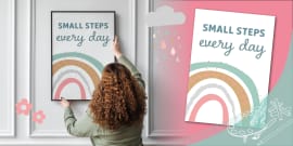 Self-Care Boho Rainbow Inspirational Posters Pack - Twinkl