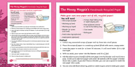 Make Recycled Paper Instruction Sheet (teacher made)Make Recycled Paper