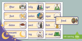Ramadan Vocabulary Cards (Teacher-Made) - Twinkl
