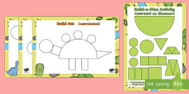 Build A Shape Dinosaur Activity - EYLF - Maths - Twinkl