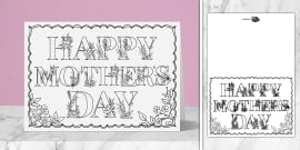 Mother's Day Pictures to Colour - Mindfulness Colouring Card