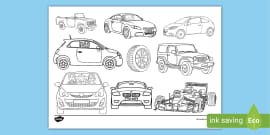 KS2 Cars Doodle Colouring (Hecho por educadores) - Twinkl
