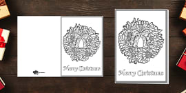 Christmas Penguin Colouring Card | Twinkl Party