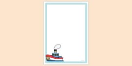 FREE! - Simple Blank First Steam Locomotive Page Border