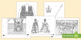 KS2 Coronation of King Charles III Busy Colouring Sheets