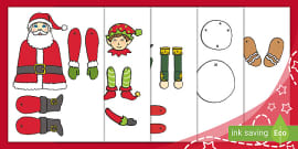 Split Pin Santa Printables - Parents - EYLF - Christmas