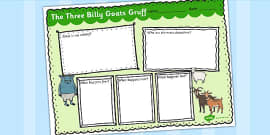 The Three Billy Goats Gruff Writing Frames - writing, frames