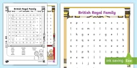 KS2 British Royal Family Word Search (Teacher-Made)